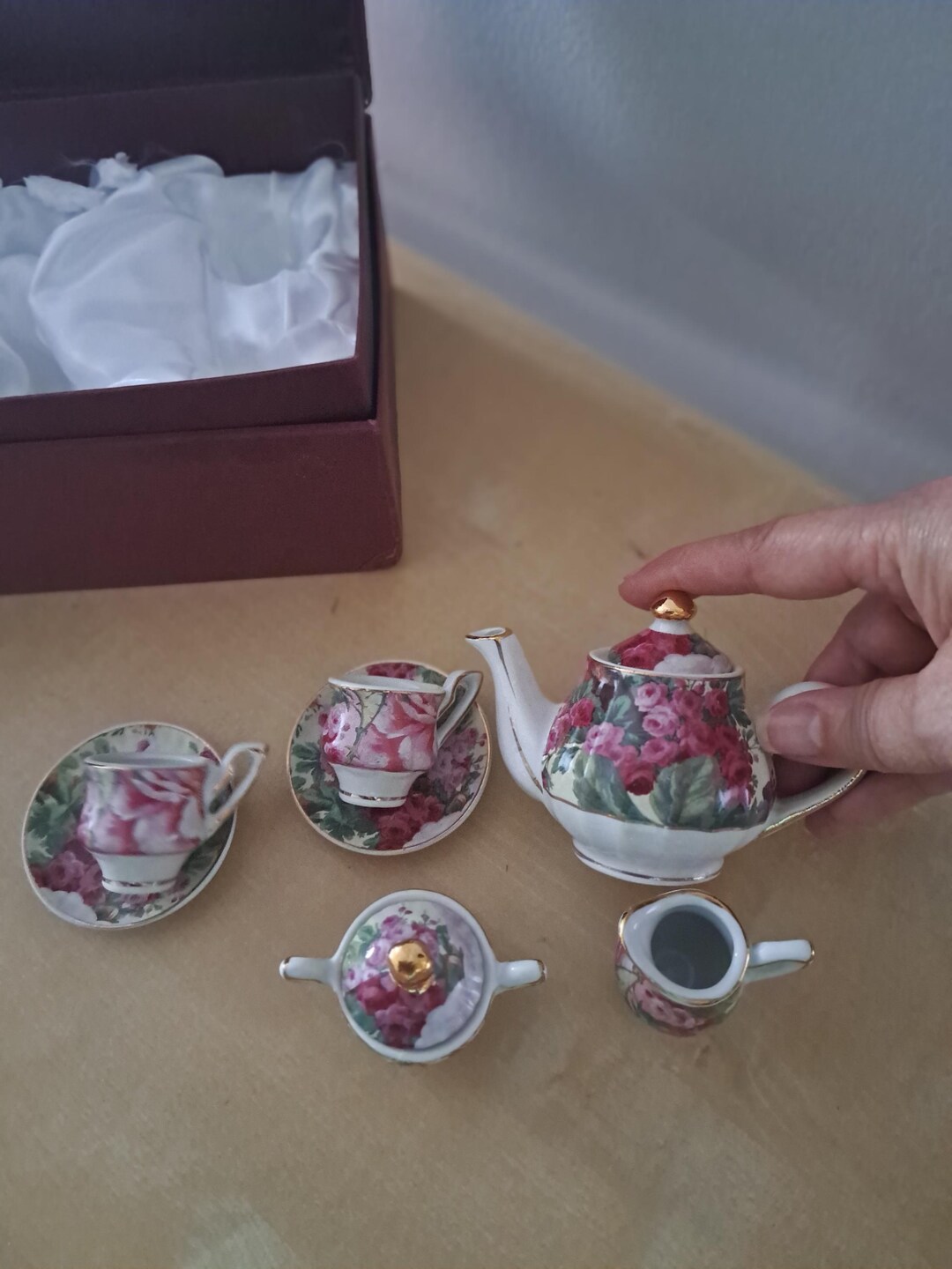 Kids' Pink Floral Tea Set - Pretend Play Tea Set - Etsy