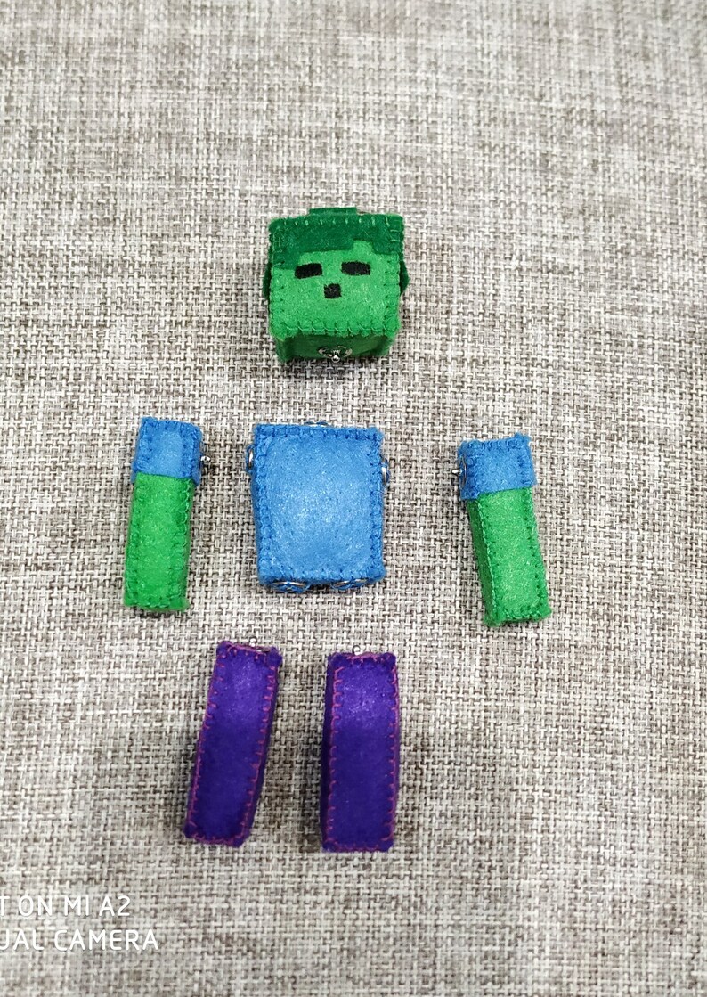 Minecraft Inspired Zombie Felt Keyring Keychain, Stuffed Minefigure ...