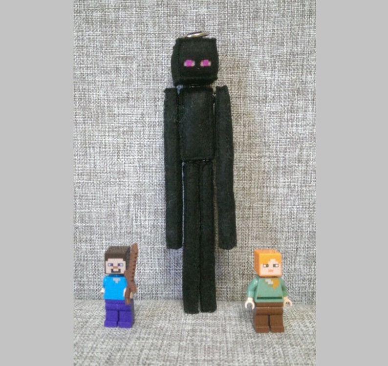 Minecraft Enderman Stuffed Felt Handmade Plush, Computer Game, Birthday ...