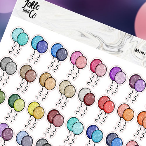 Planner Stickers Polka-dot Balloons | Etsy