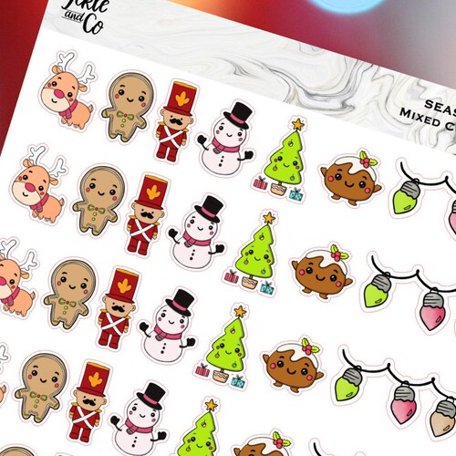 49 Kawaii Christmas Icon Stickers Christmas Stickers - Etsy