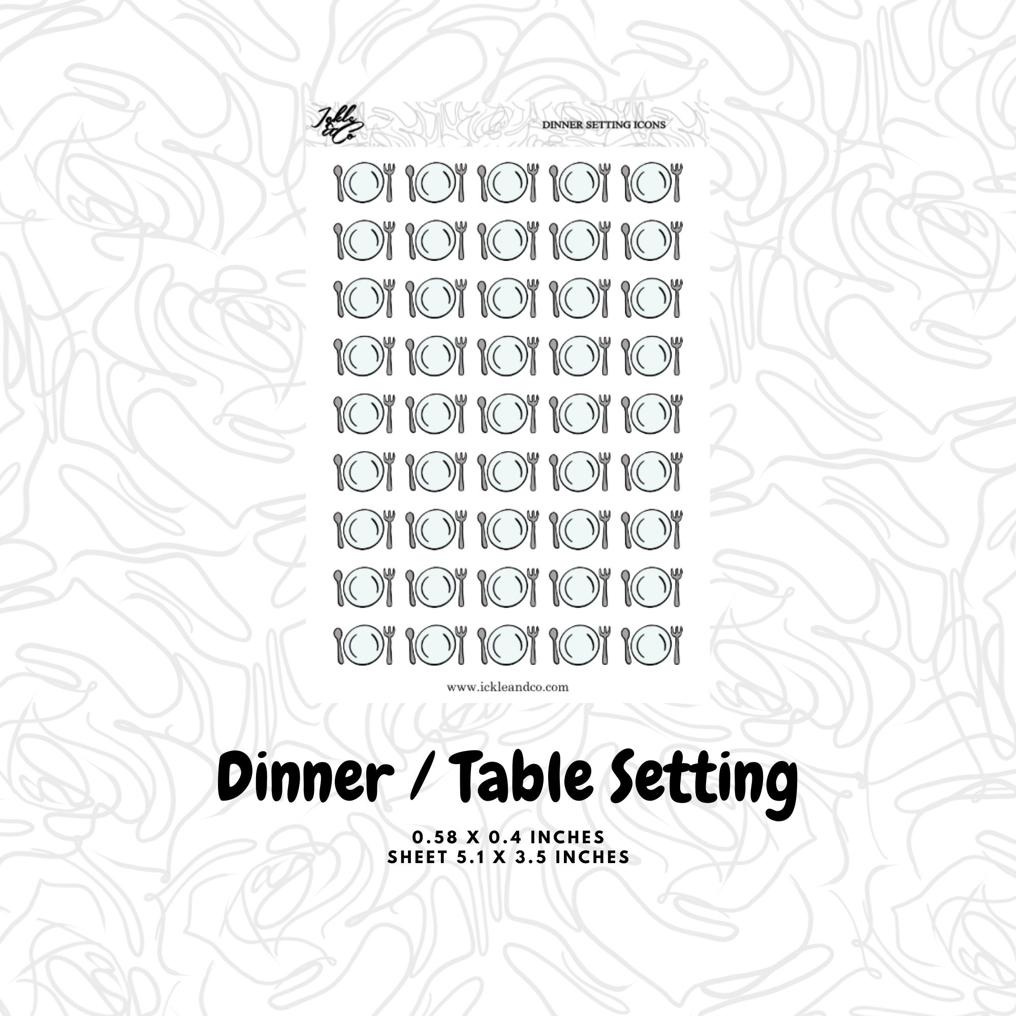 45 Dinner Stickers Table Setting Meal Planning Planner - Etsy