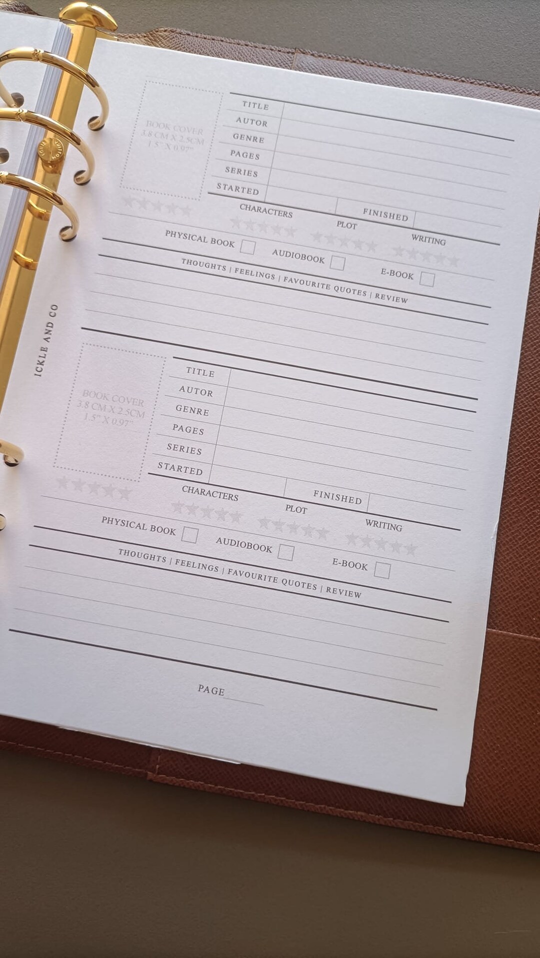 Printed A5 Size Reading Journal Bookish Gifts Book Review Reading ...