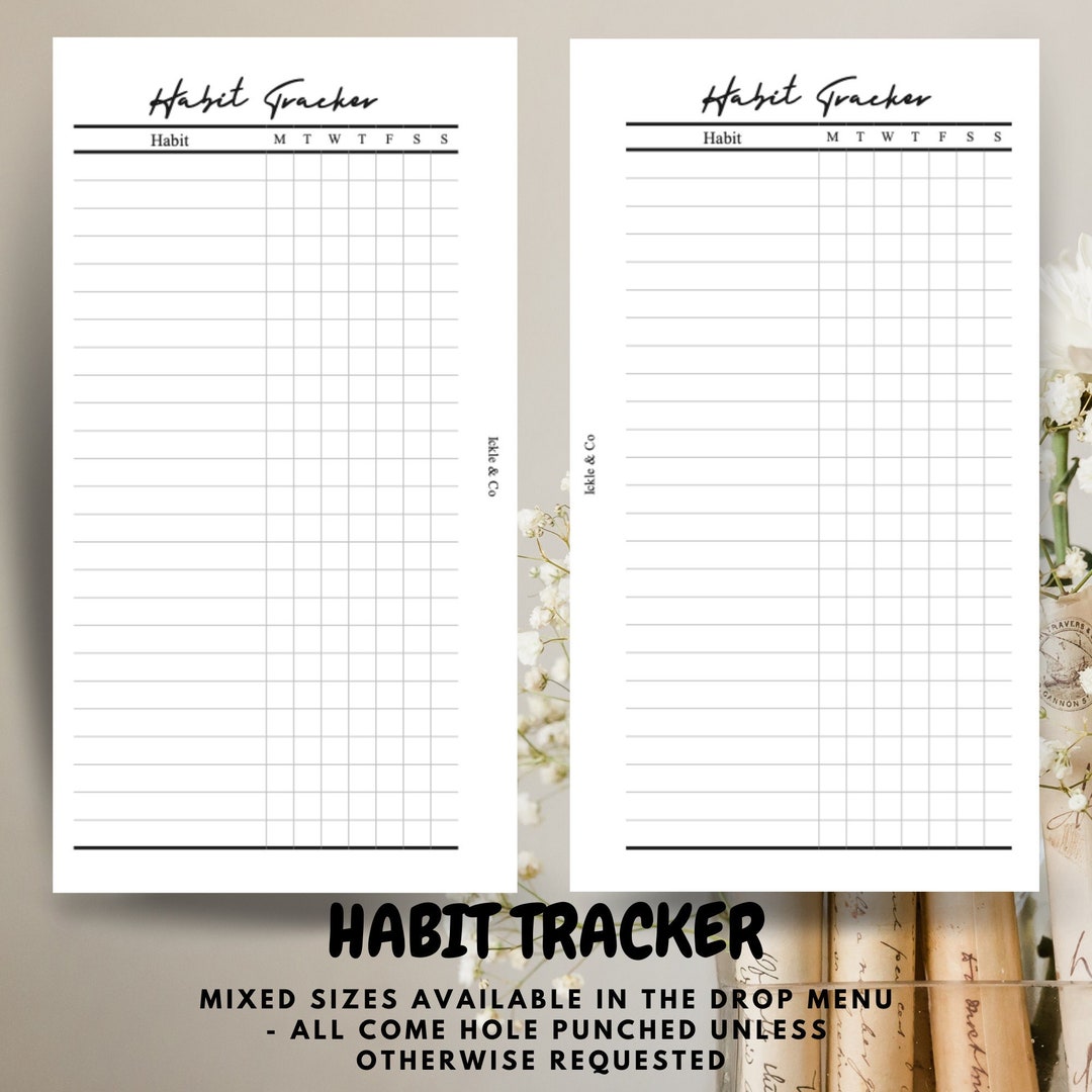 12 Sheets Habit Tracker Planner Inserts Weekly Habit Tracker Planner ...