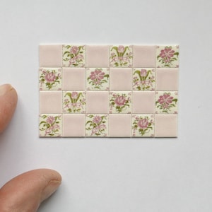 Miniature Tiles - Rose Flowers and Rose Tiles - Printed Design on Real ...