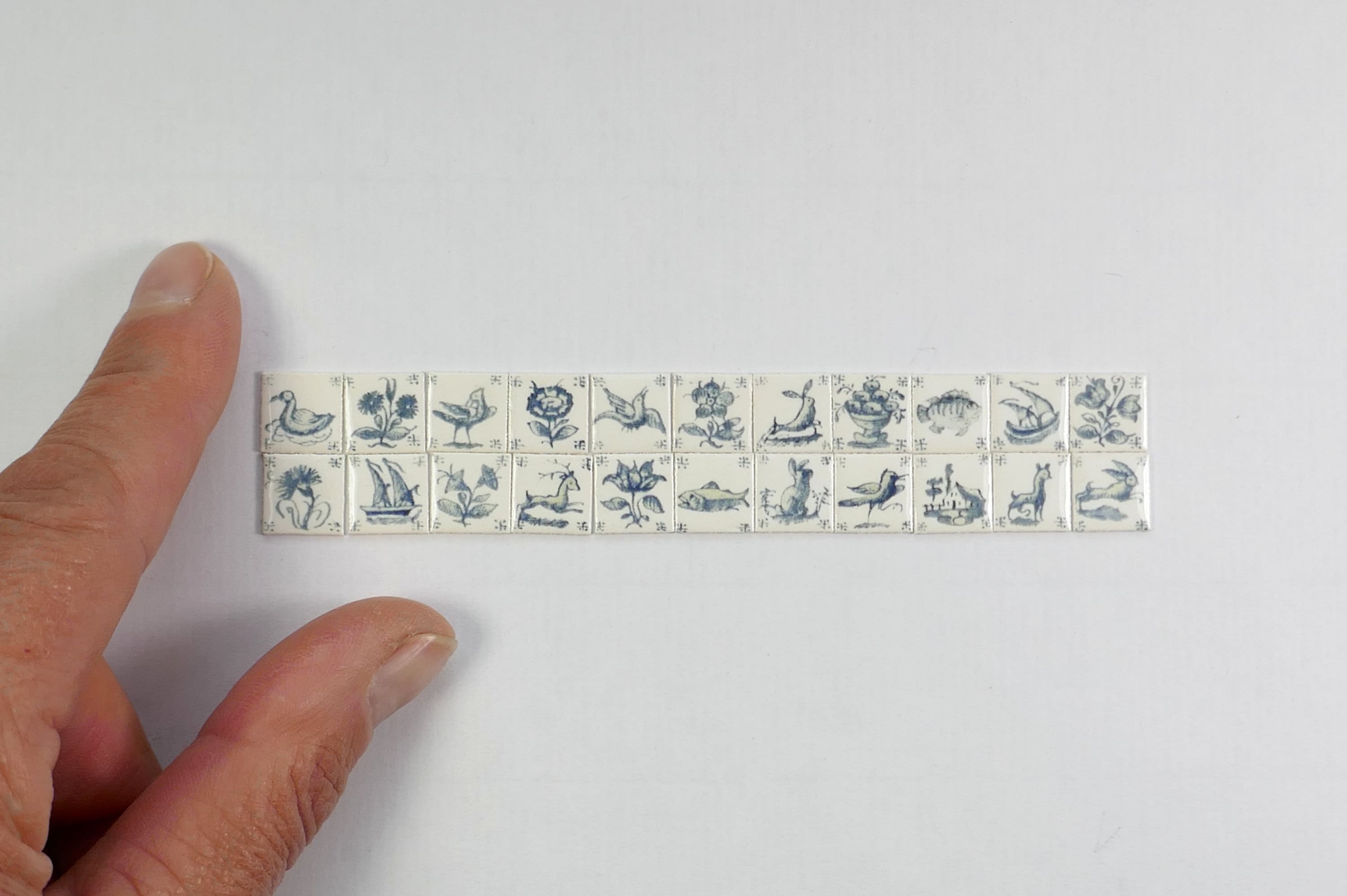 22 Miniature Porcelain Tiles traditional Dutch Blue Designs - Etsy