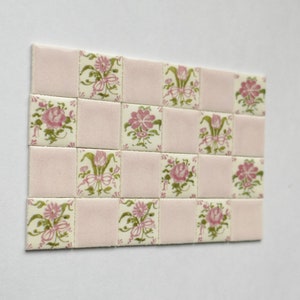 Miniature Tiles - Rose Flowers and Rose Tiles - Printed Design on Real ...