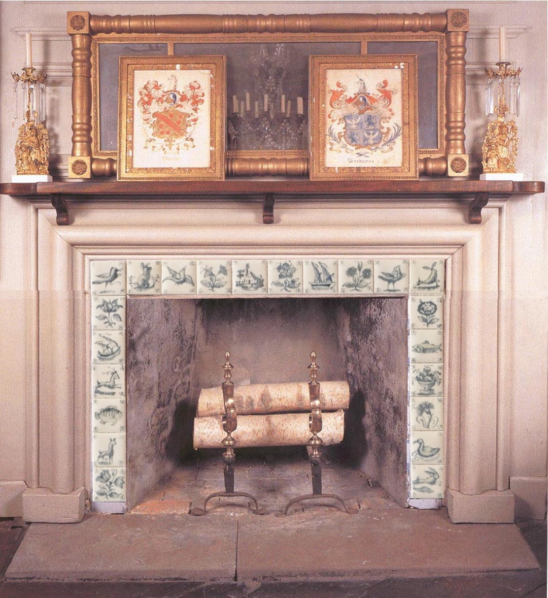 Fire Place Tiles -22 Miniature Porcelain Tiles (traditional Dutch Blue ...