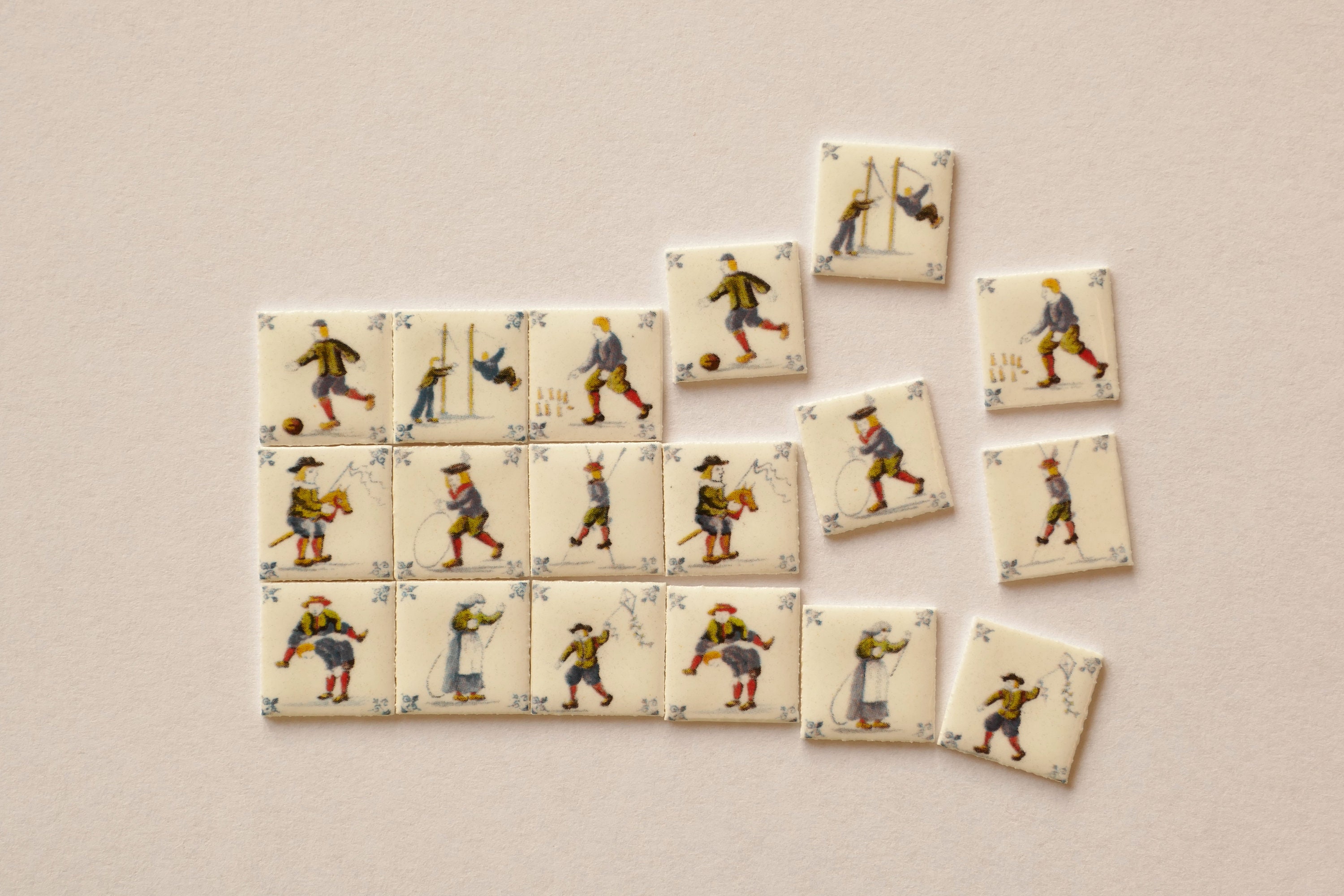 18 Miniature Porcelain Tiles children Games | Etsy