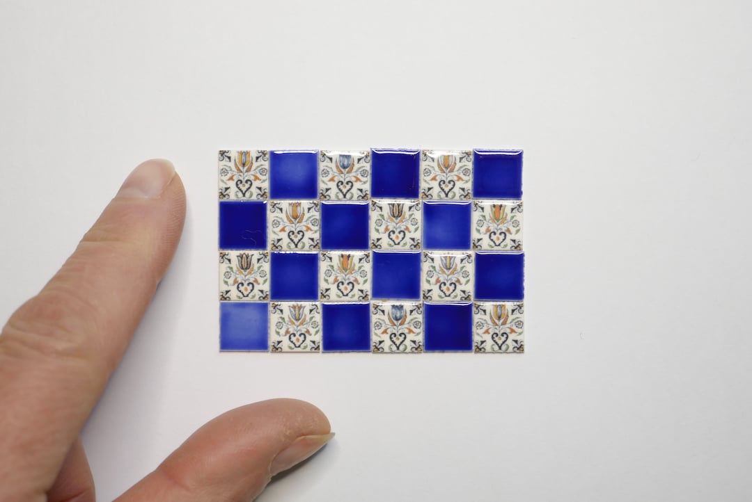 12 Tulip Tiles and 12 Plain Tiles - Real Ceramic Tiles - 6 Different ...