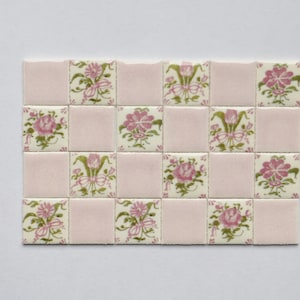 Miniature Tiles - Rose Flowers and Rose Tiles - Printed Design on Real ...