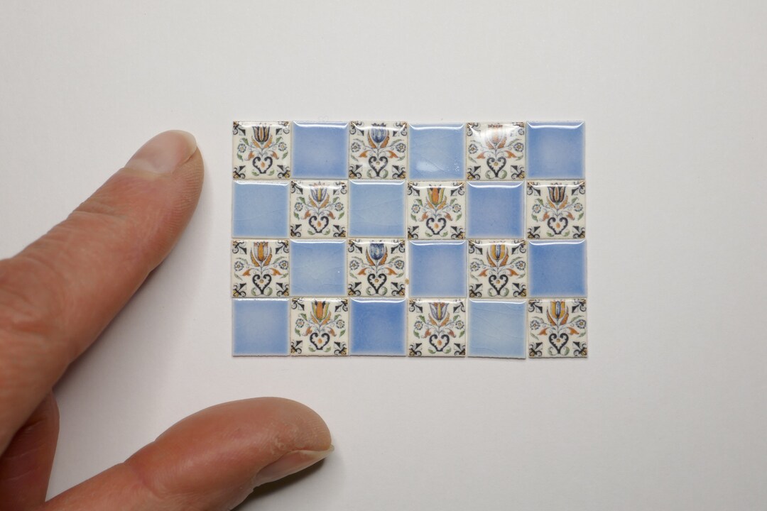 12 Tulip Tiles and 12 Plain Tiles - Real Ceramic Tiles - 6 Different ...