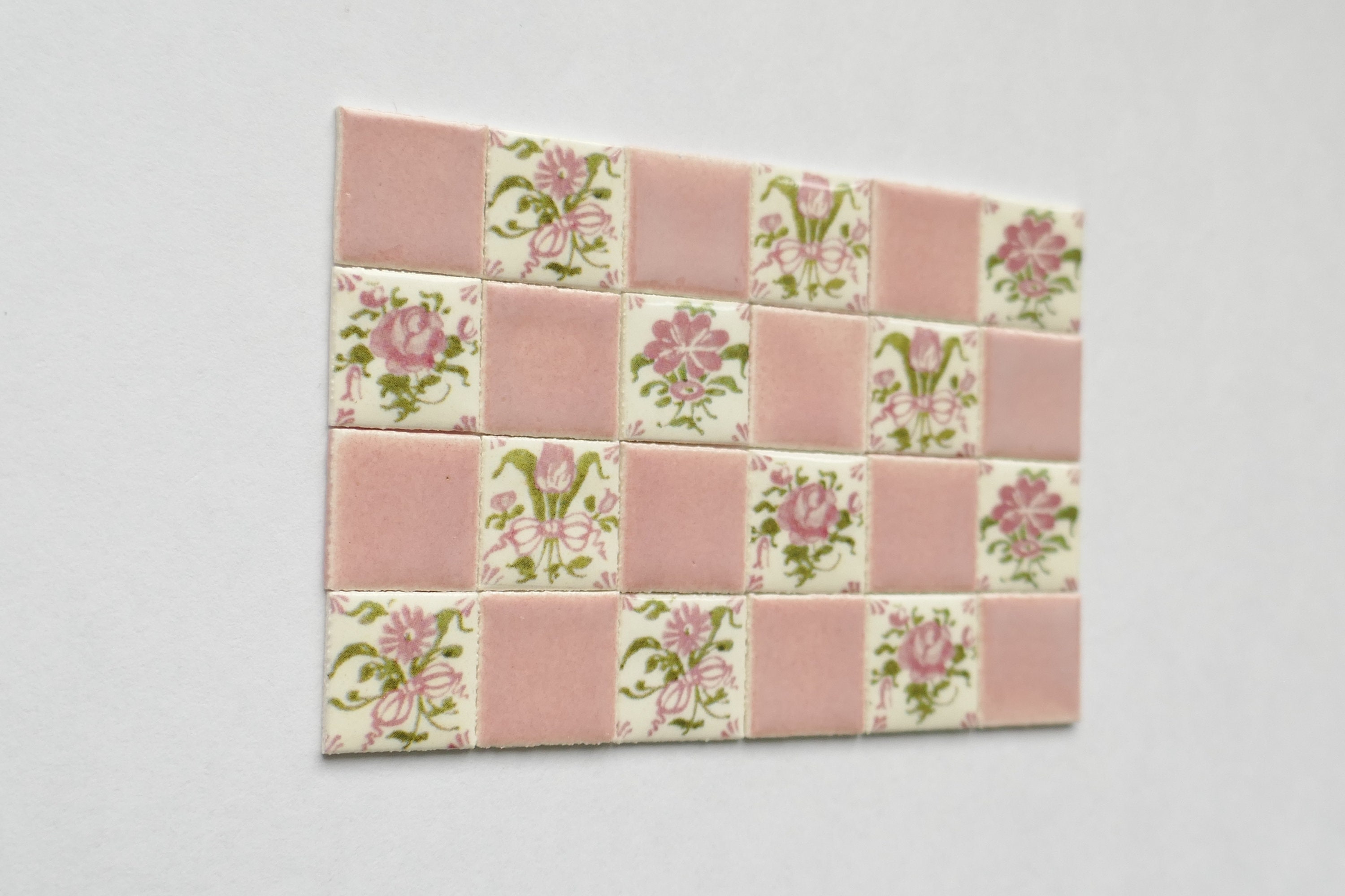 Miniature Tiles Rose Flowers and Rose Tiles Printed Design - Etsy