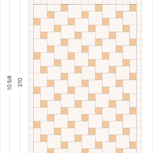 Kit:miniature Tiles + Basic Pattern for a Floor of 7 3/16 X 10 5/8 Inch ...