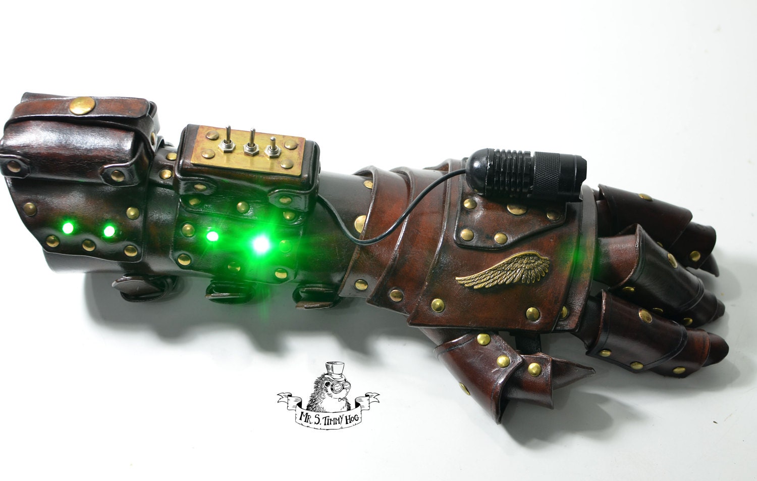 Green magic Energy Powered Gauntlet With Fingers and Big - Etsy UK