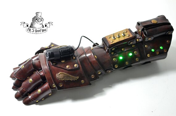 Green magic Energy Powered Gauntlet With Fingers and Big | Etsy UK