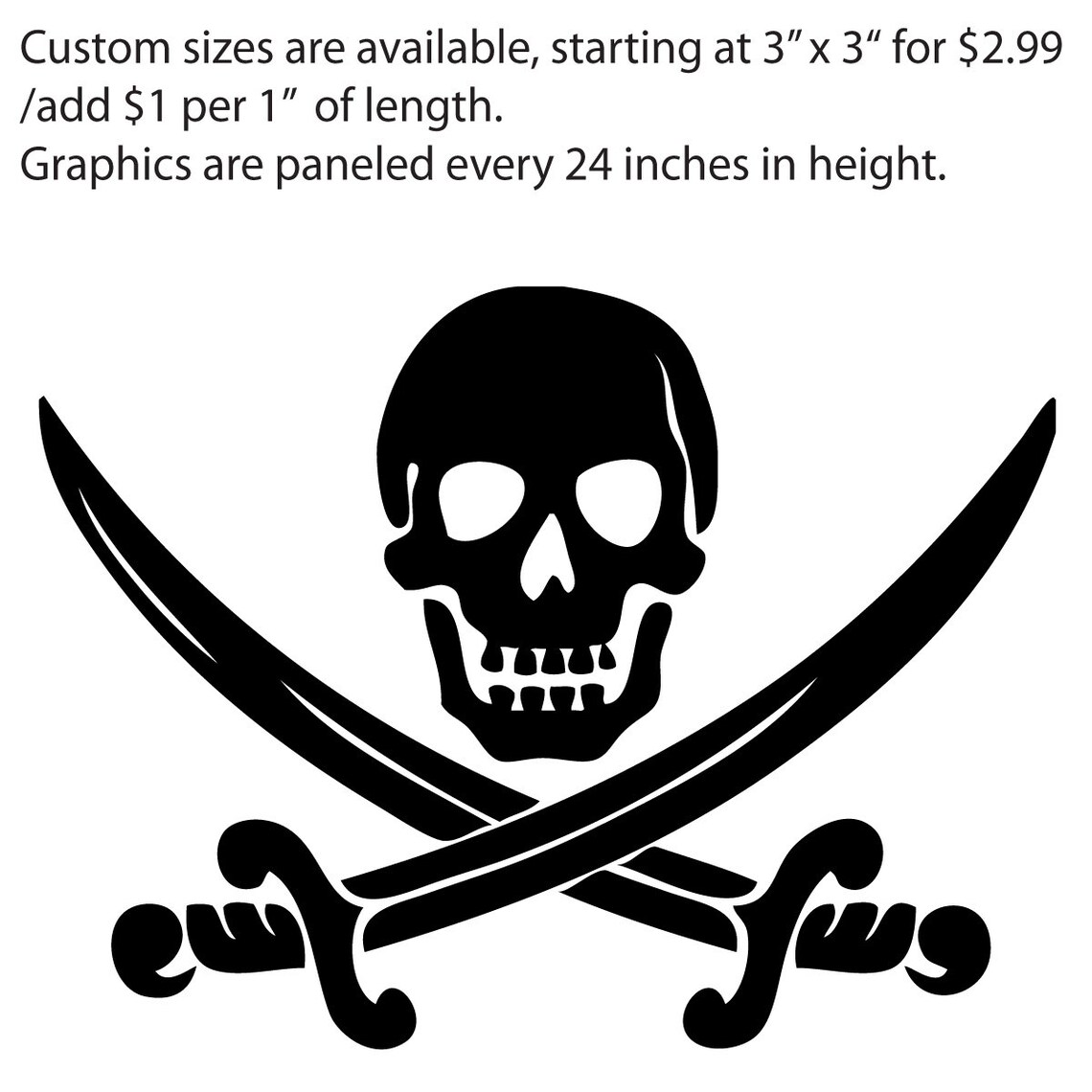 Skull and Crossbones, Wall Decal, Interior, Exterior, Vinyl Sticker ...