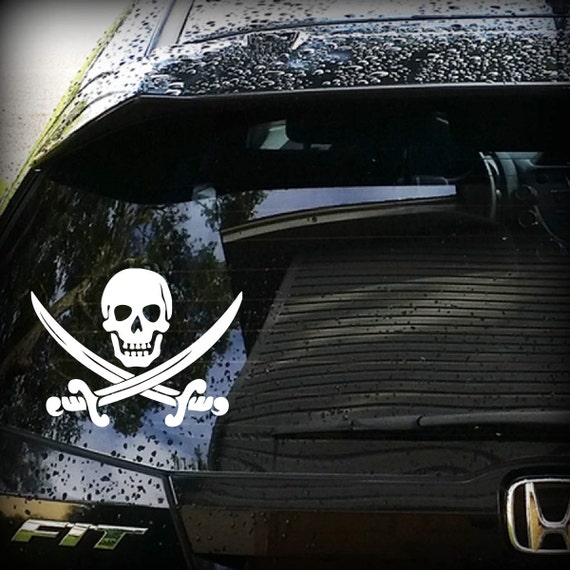 Skull and Crossbones Wall Decal Interior Exterior Vinyl | Etsy