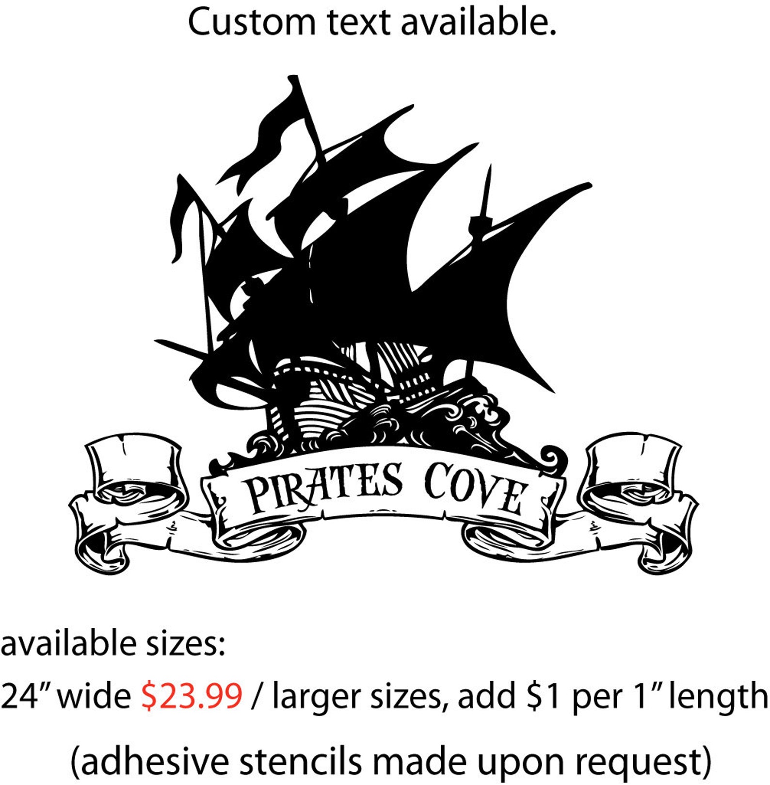 Pirates Cove, Wall Decal, Interior, Exterior, Vinyl Sticker, Pirate ...
