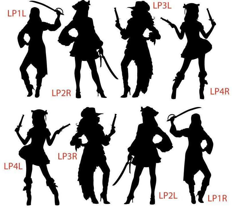 Pirates Ladies, Wall Decal, Interior, Exterior, Vinyl Sticker, Pirate ...