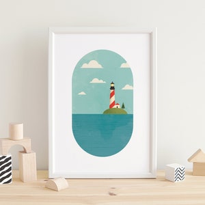 Nursery Decor, Nursery Wall Art, Lighthouse Print, Nautical Wall Decor ...