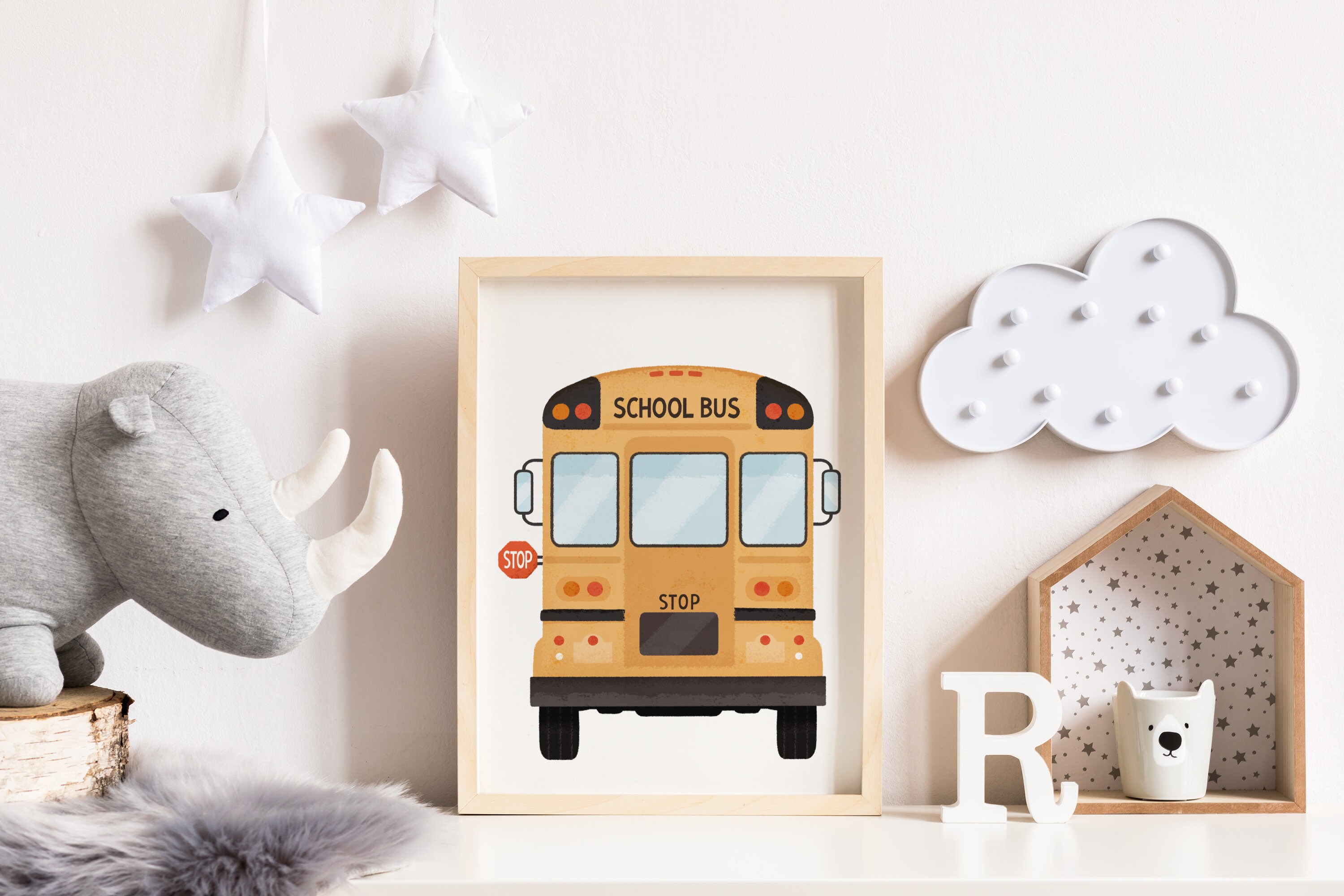 Yellow School Bus Nursery Print: Transportation Wall Art - Etsy