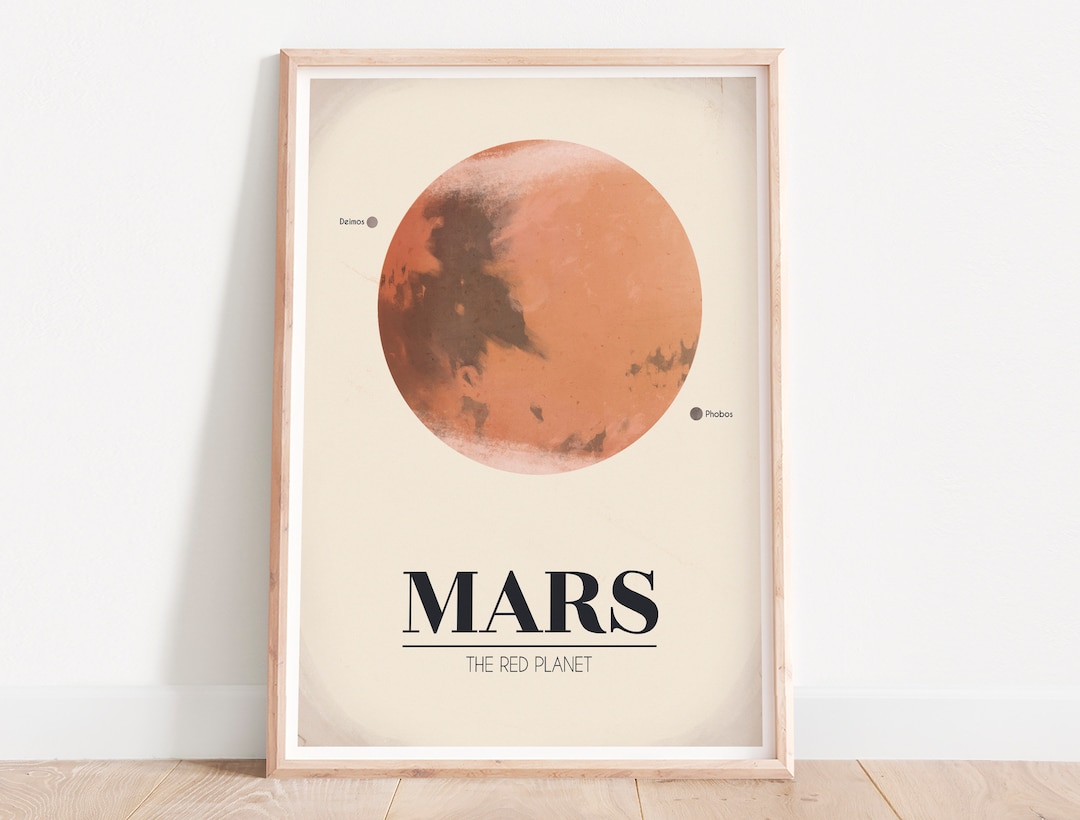 Mars Print, Mars Wall Art, the Red Planet, Nursery Wall Art, Nursery ...
