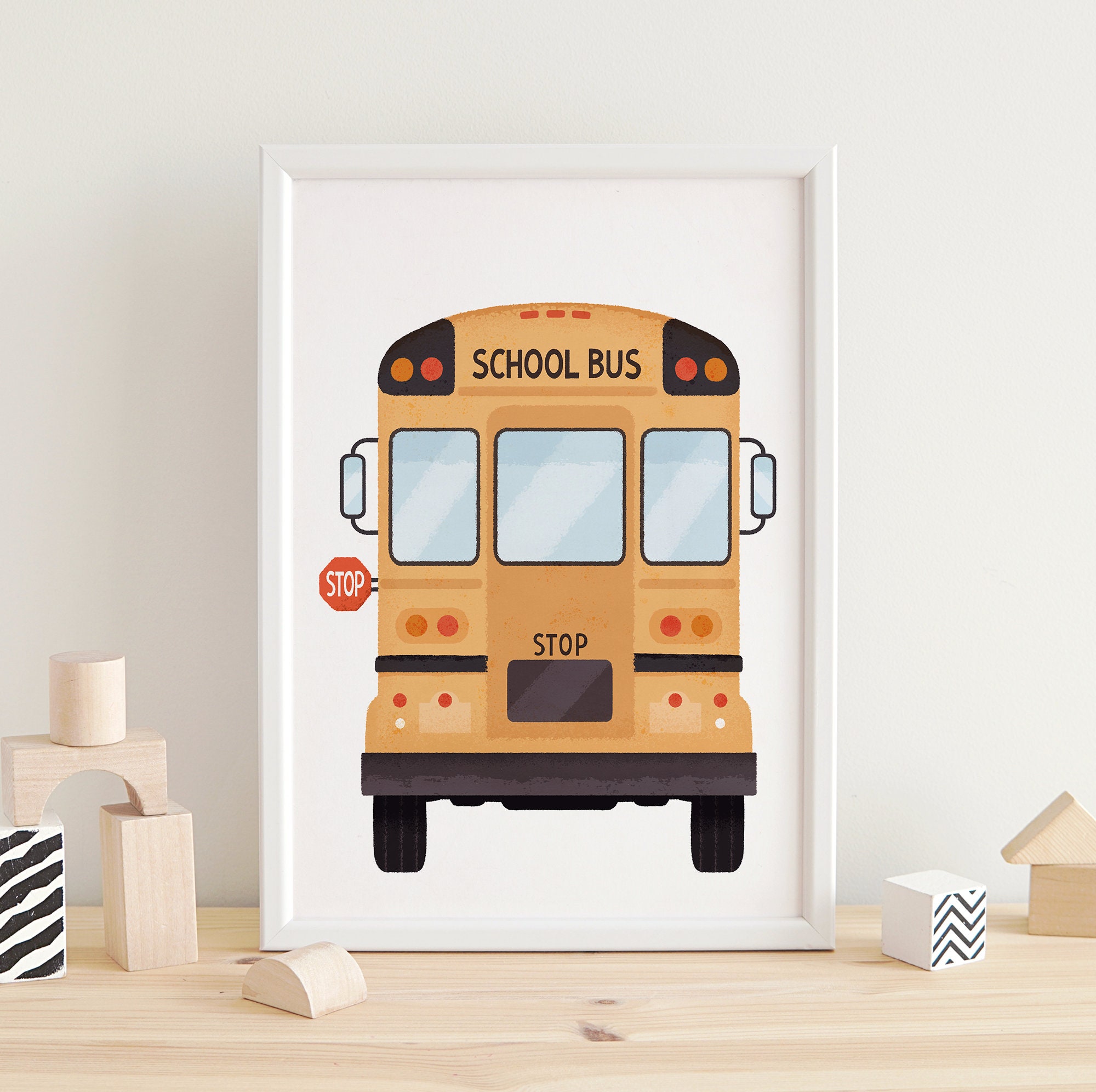 School Bus Nursery Yellow Bus Print Nursery Wall Art Cars - Etsy