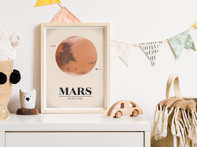 Mars Print Mars Wall Art the Red Planet Nursery Wall Art - Etsy