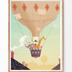 Animals Wall Decor, Balloon Print, Nursery Wall Print, Nursery Decor ...