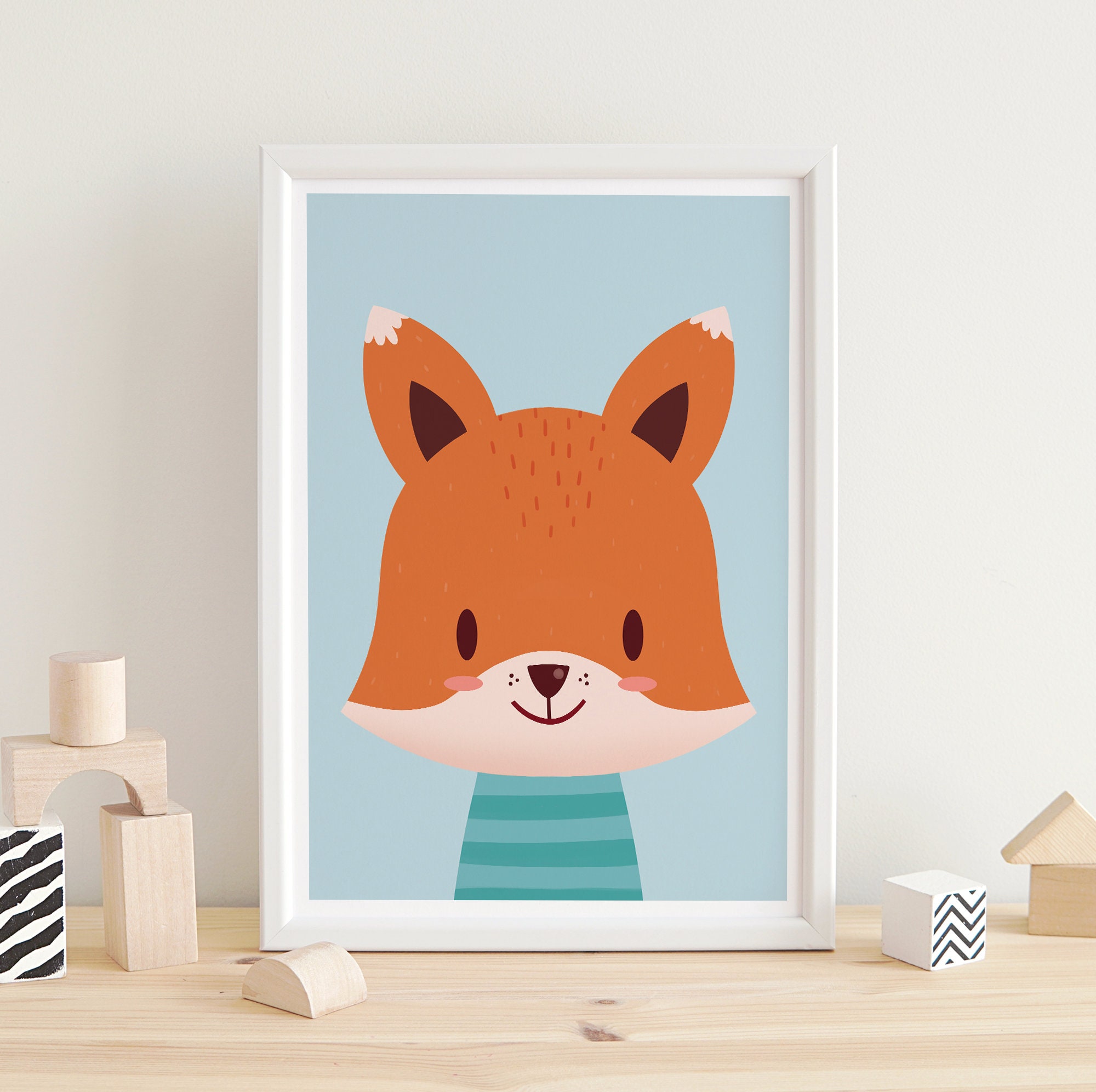 Cute Fox Print, Fox Wall Art, Animals Print, Safari Wall Decor, Cute ...