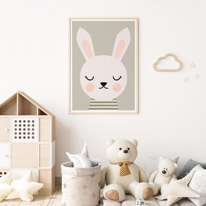 Rabbit Wall Art, Animals Wall Decor, Cute Wall Decor, Nursery Prints ...