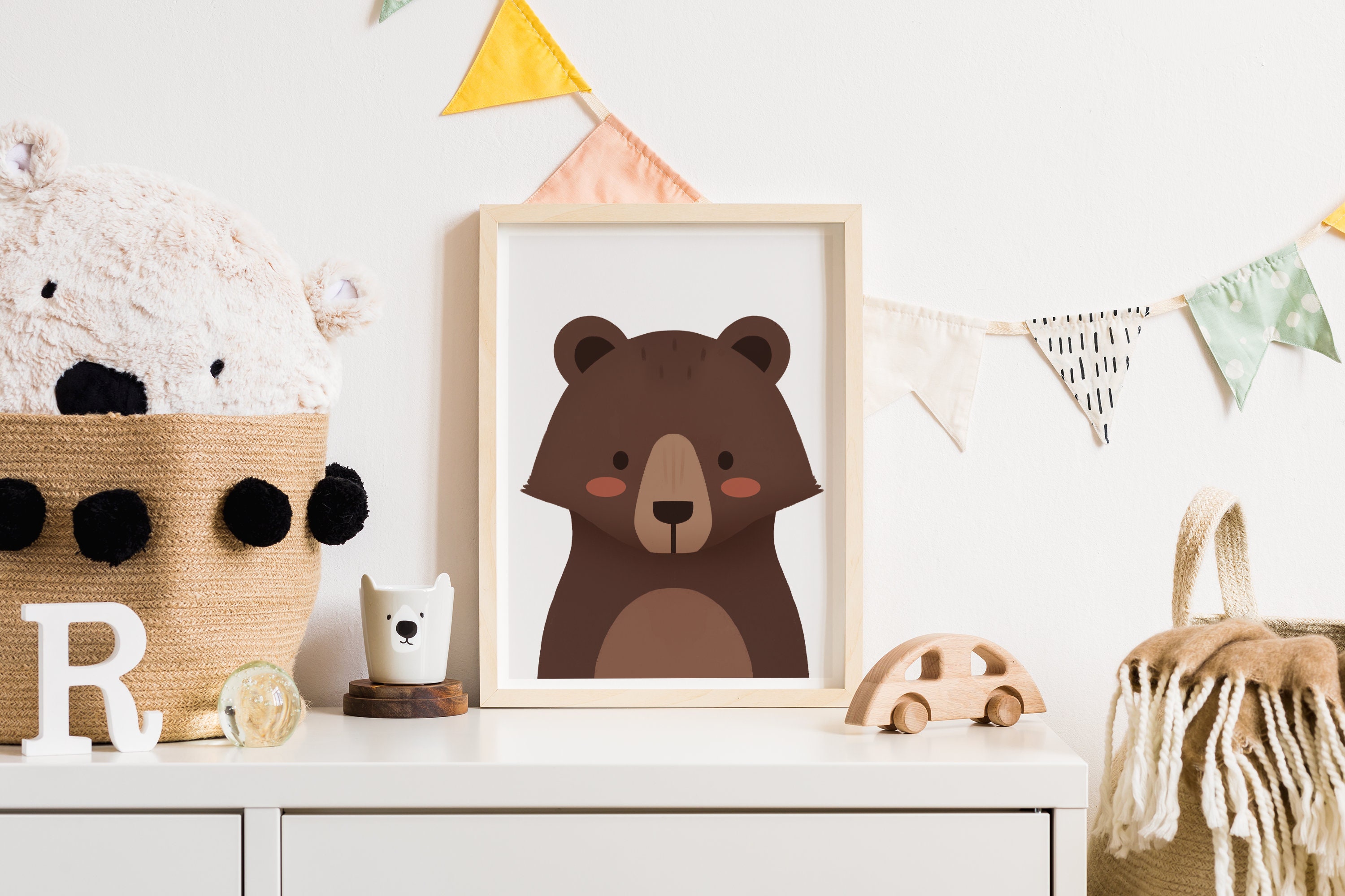 Forest Animals Bear Print Bear Nursery Nursery Wall Art | Etsy