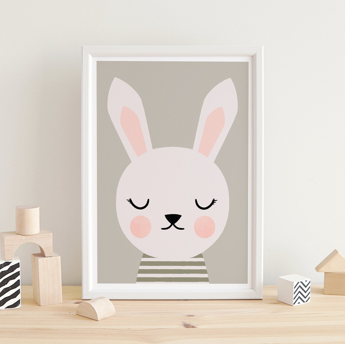 Rabbit Wall Art Animals Wall Decor Cute Wall Decor Nursery - Etsy