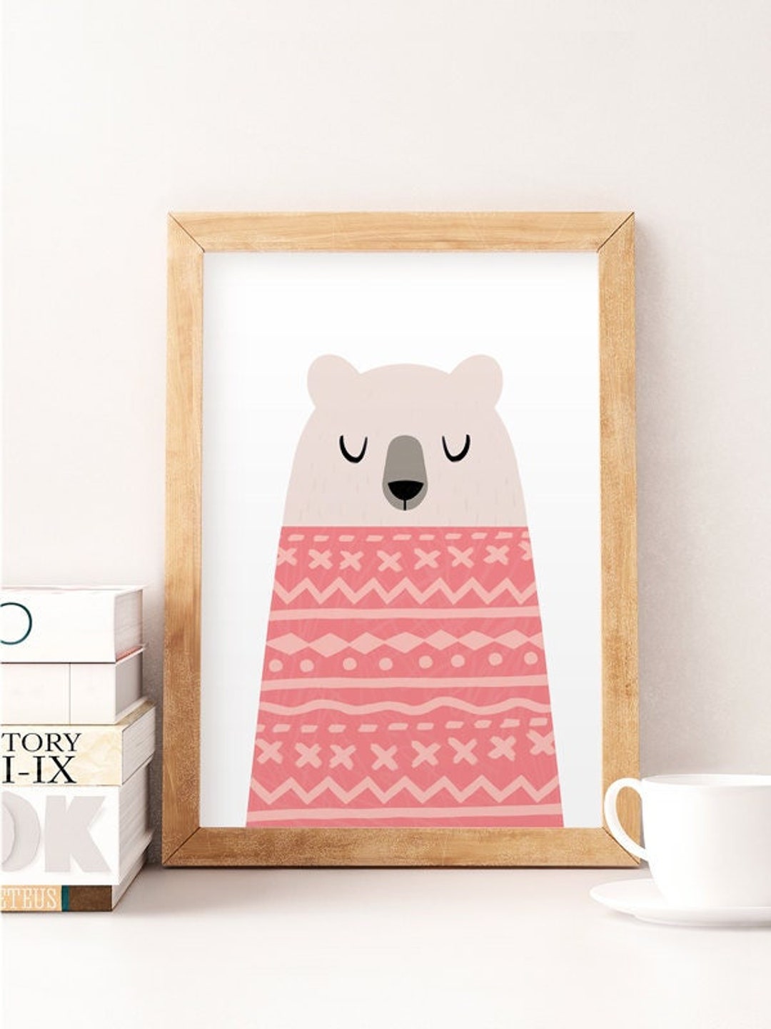 Bear Print, Cute Bear, Nursery Wall Decor, Cute Art Work, Bear Poster ...