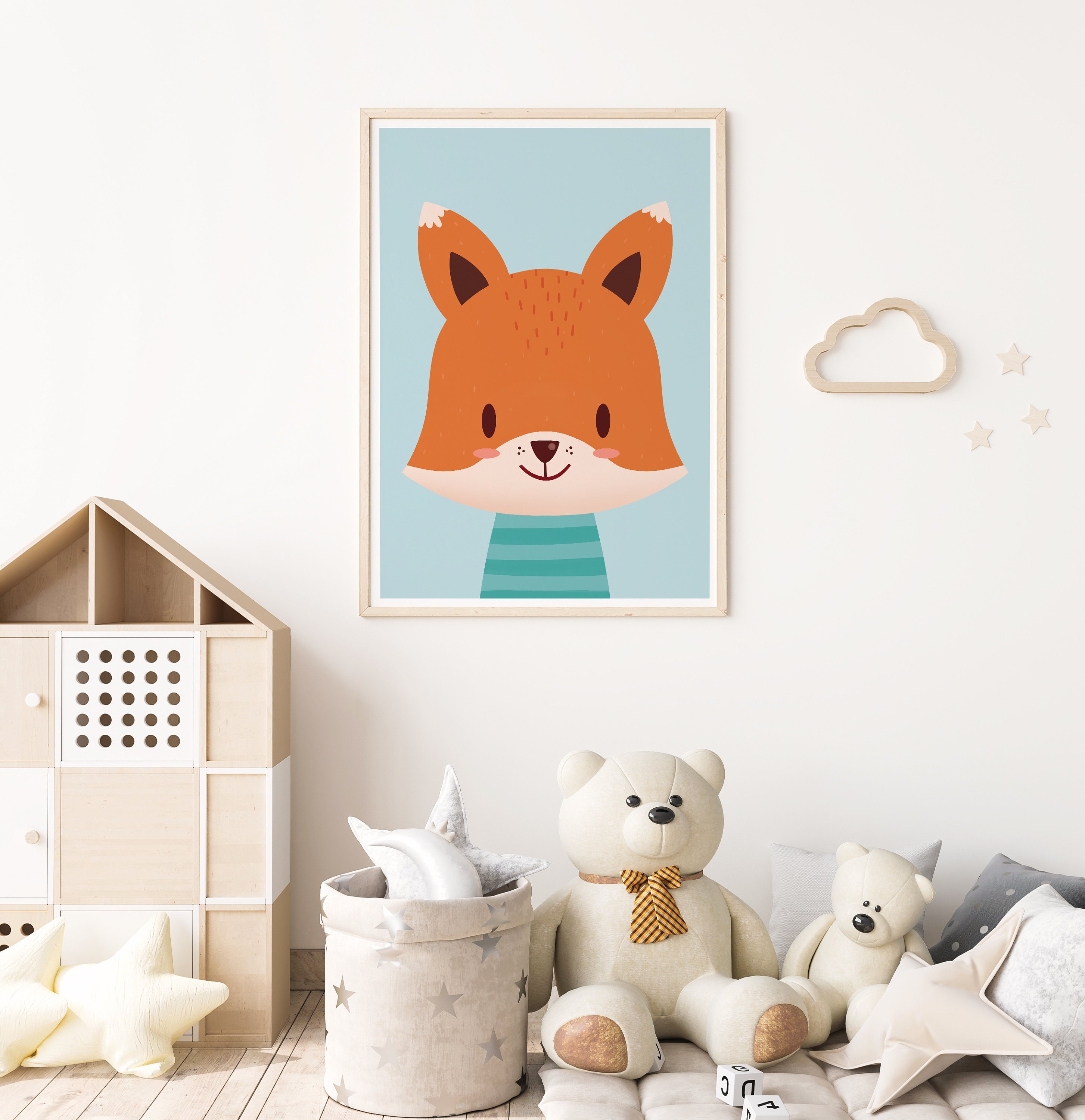 Cute Fox Print Fox Wall Art Animals Print Safari Wall - Etsy