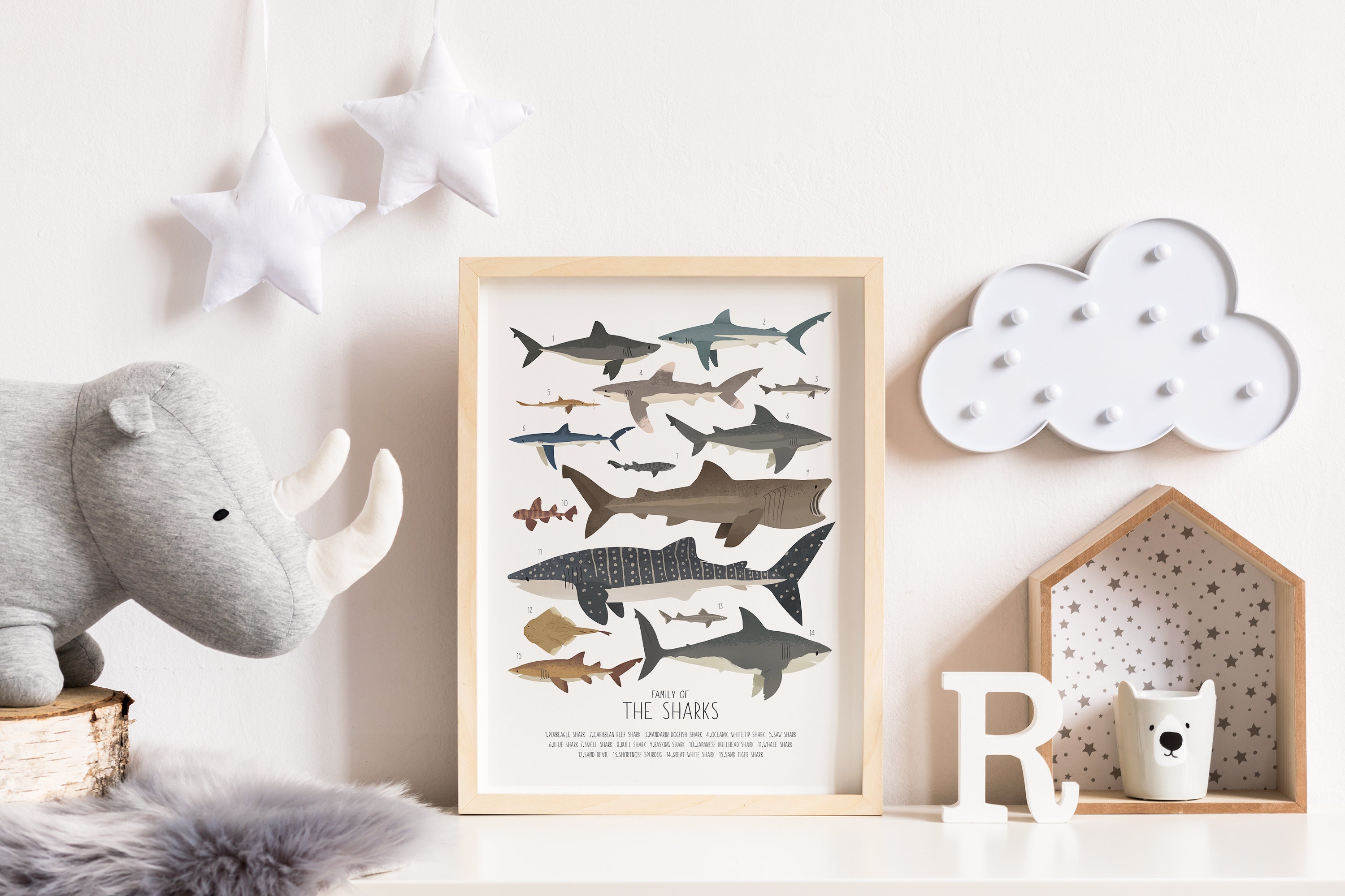 Sharks Print Sharks Art Nursery Wall Decor Sharks Nursery - Etsy