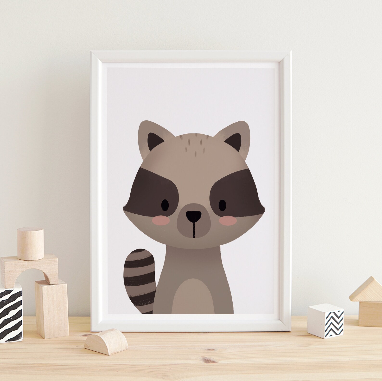 Raccoon Print, Raccoon Nursery, Woodland Nursery, Forest Animals Art ...