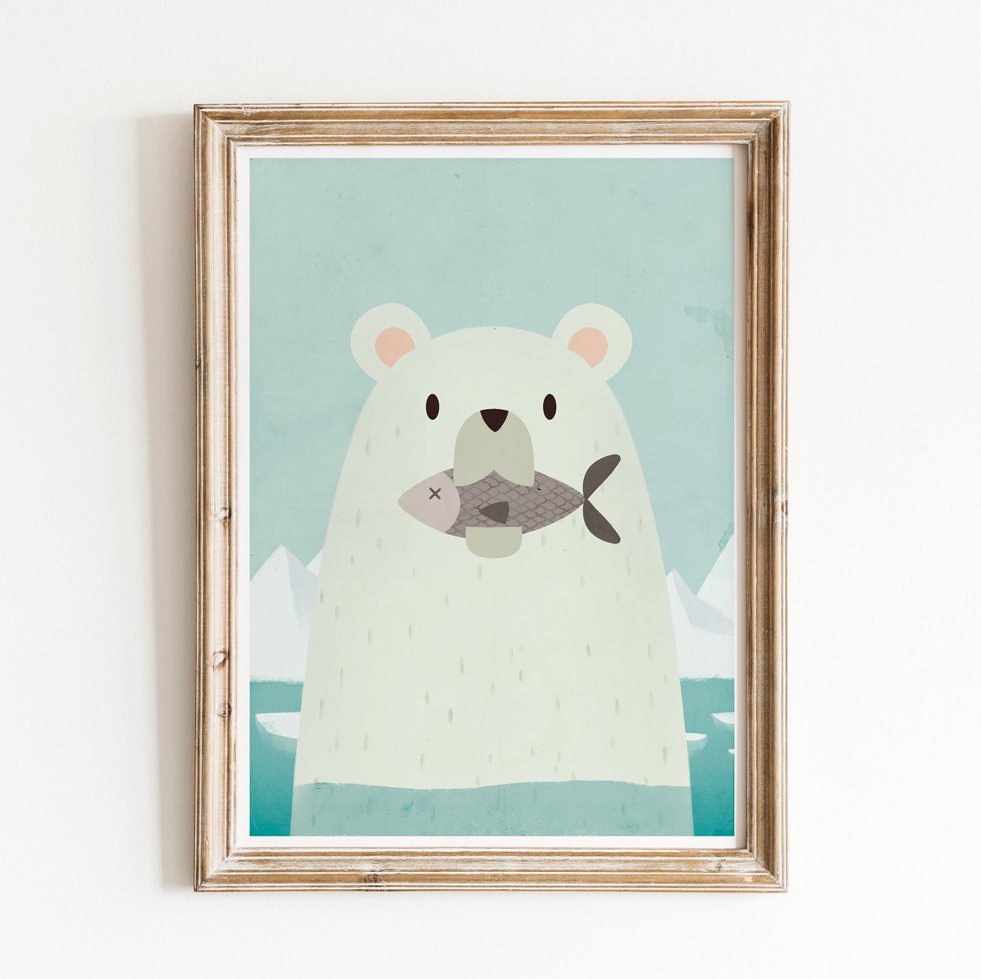 Polar Bear Bear Print Polar Bear Print Nursery Animal - Etsy