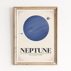 Neptune Print, Neptune Planet, Nursery Art Print, Art for Kids, Space ...