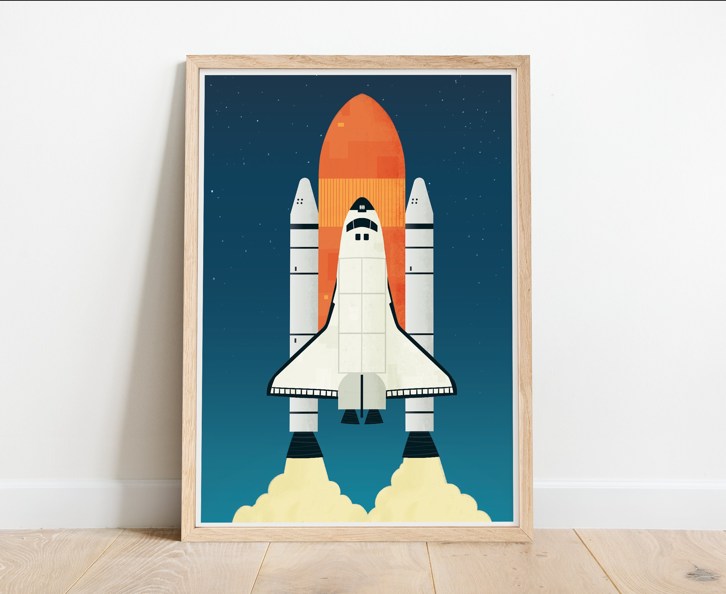 Space print Spaceship art Nursery wall art Nursery wall | Etsy