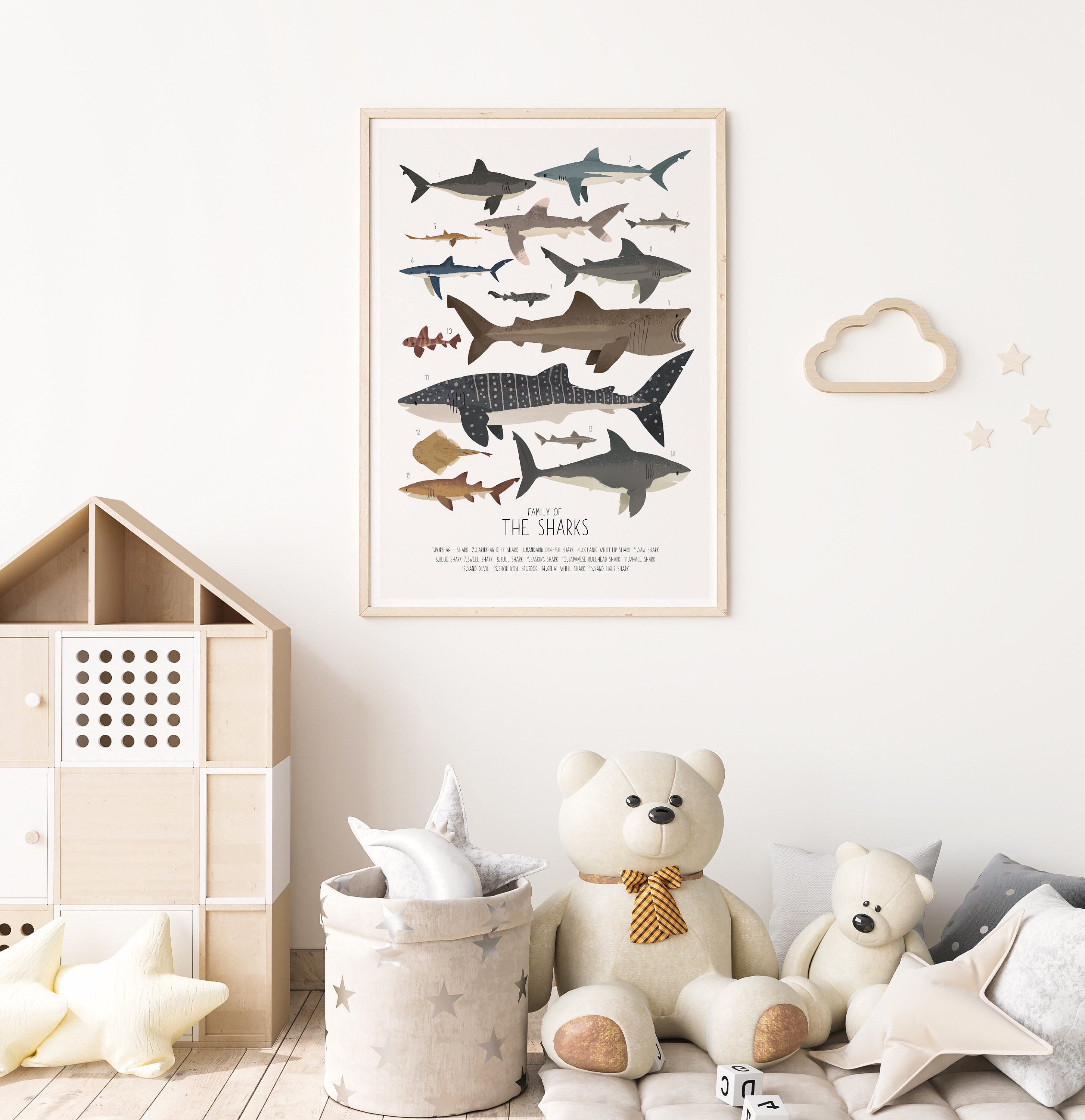 Sharks Print Sharks Art Nursery Wall Decor Sharks Nursery - Etsy