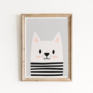 Cat Print Cute Cat Animals Print Scandinavian Print - Etsy