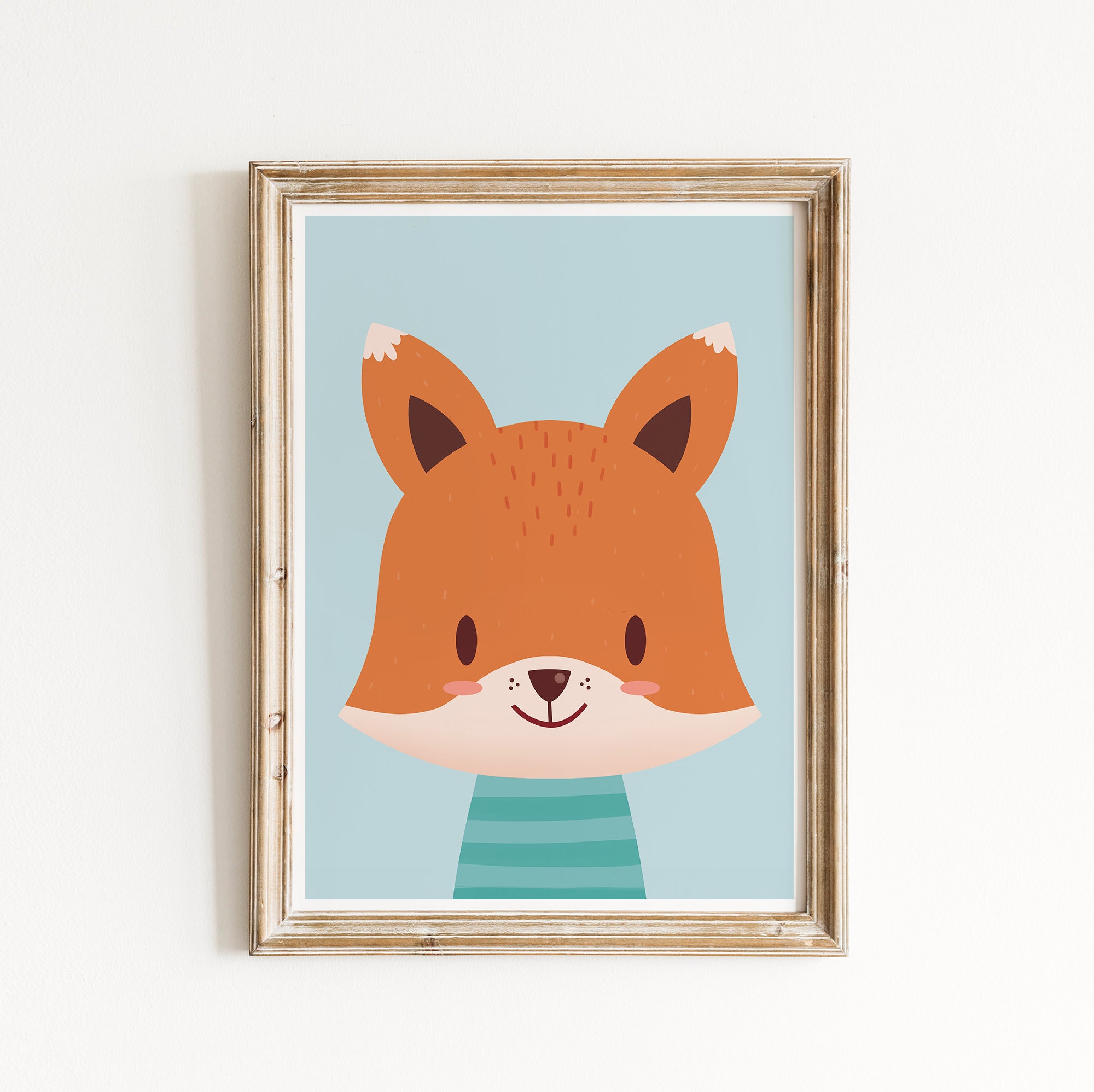 Cute Fox Print Fox Wall Art Animals Print Safari Wall - Etsy
