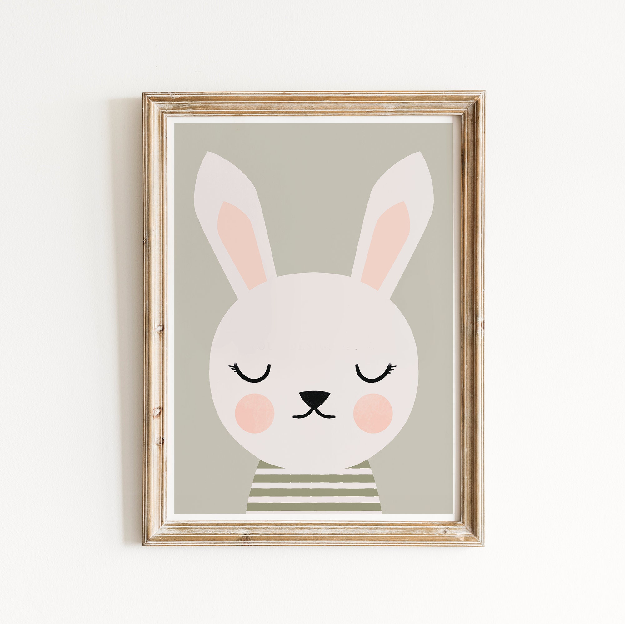 Rabbit Wall Art Animals Wall Decor Cute Wall Decor Nursery - Etsy