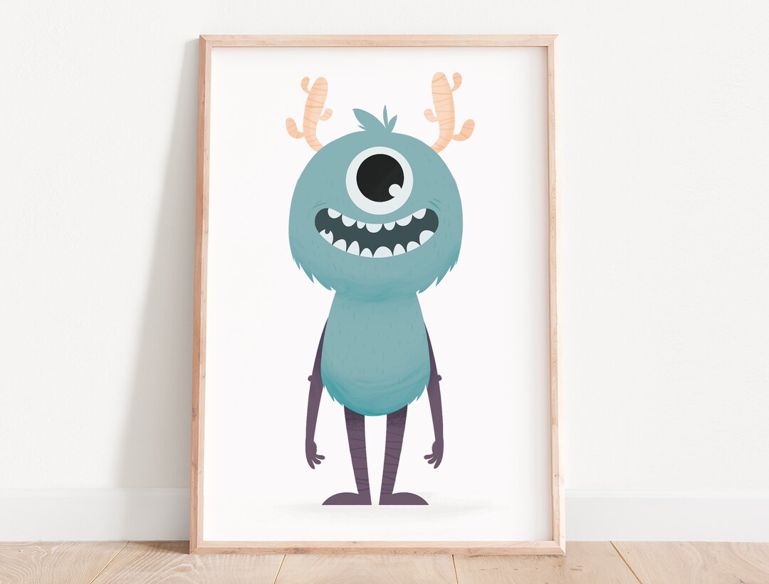 Kids Room Decor, Nursery Print, Illustration Monster, Nursery Wall ...