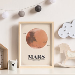 Mars Print Mars Wall Art the Red Planet Nursery Wall Art | Etsy