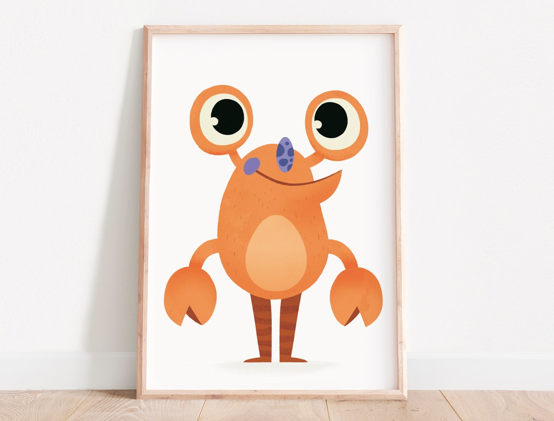 Nursery Wall Decor, Silly Monster Art, Cute Monster Print, Kids Room ...