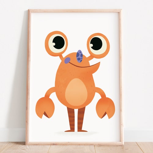 Nursery Wall Decor Silly Monster Art Cute Monster Print - Etsy