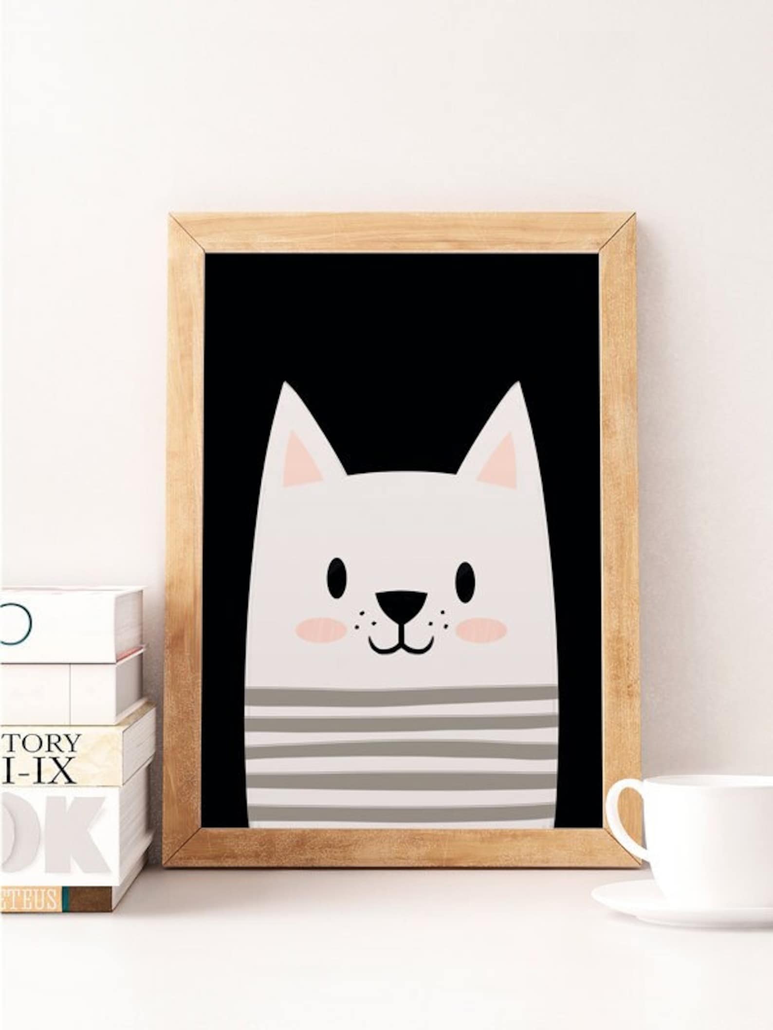 Cat Print Cute Cat Animals Print Scandinavian Print - Etsy